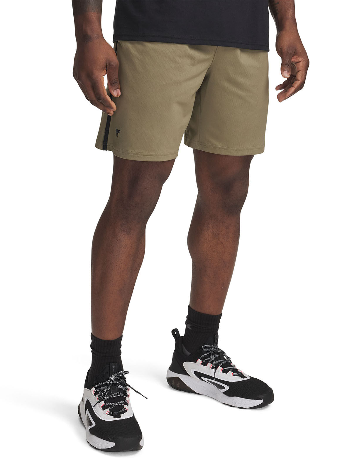 Under Armour - Shorts Project Rock mesh café para hombre Under Armour ...